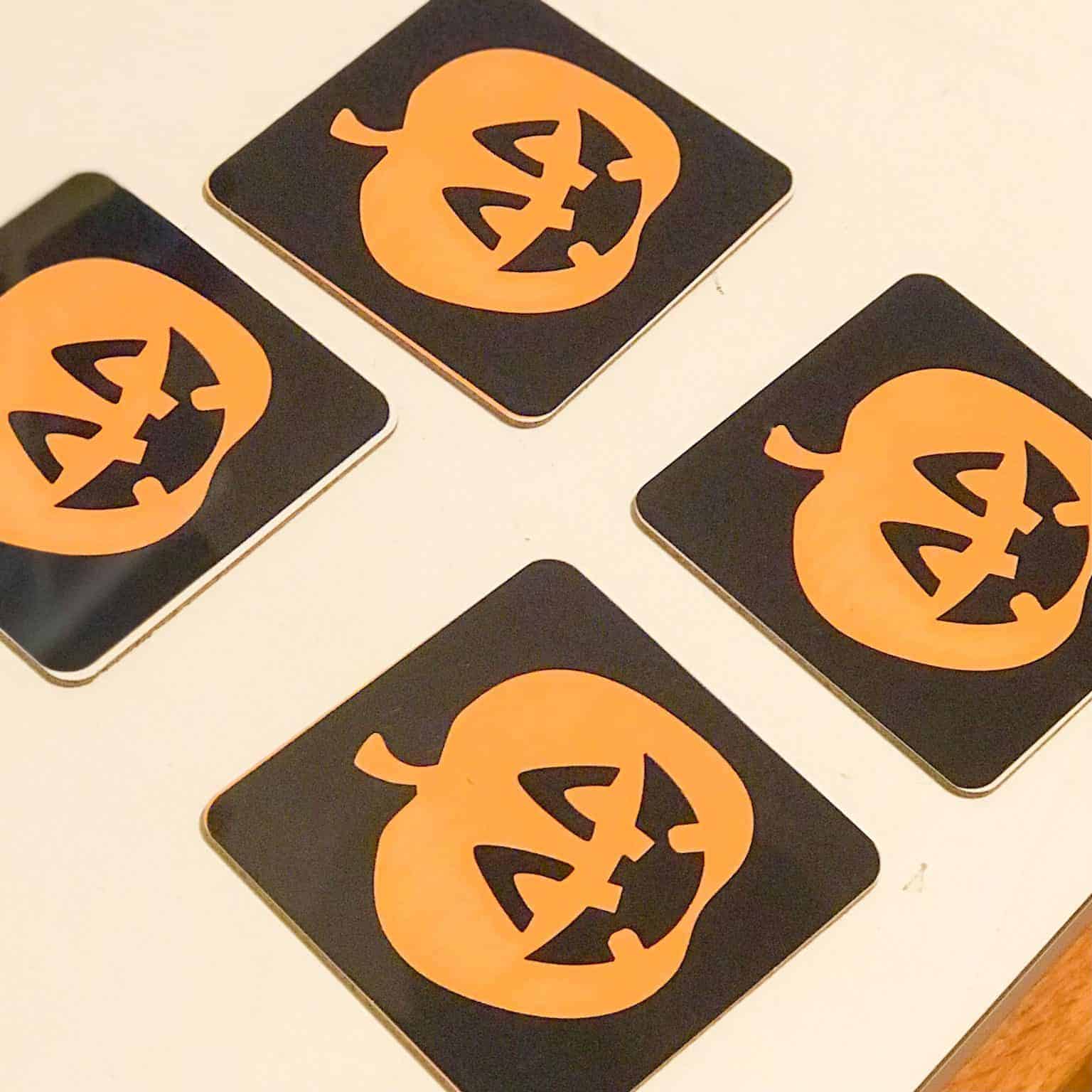 Cute Halloween Coasters using Infusible Ink - The Bearded Housewife