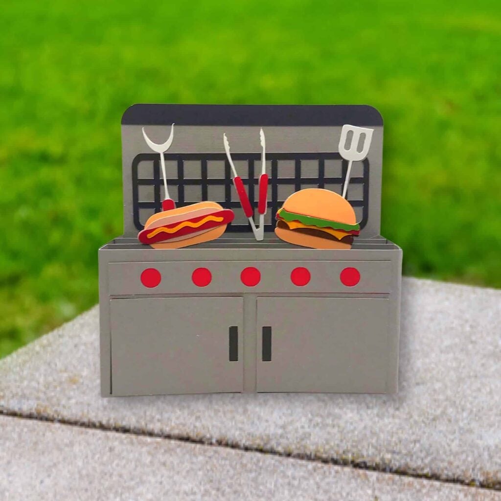 How to Make a BBQ Grill Box Card - The Bearded Housewife