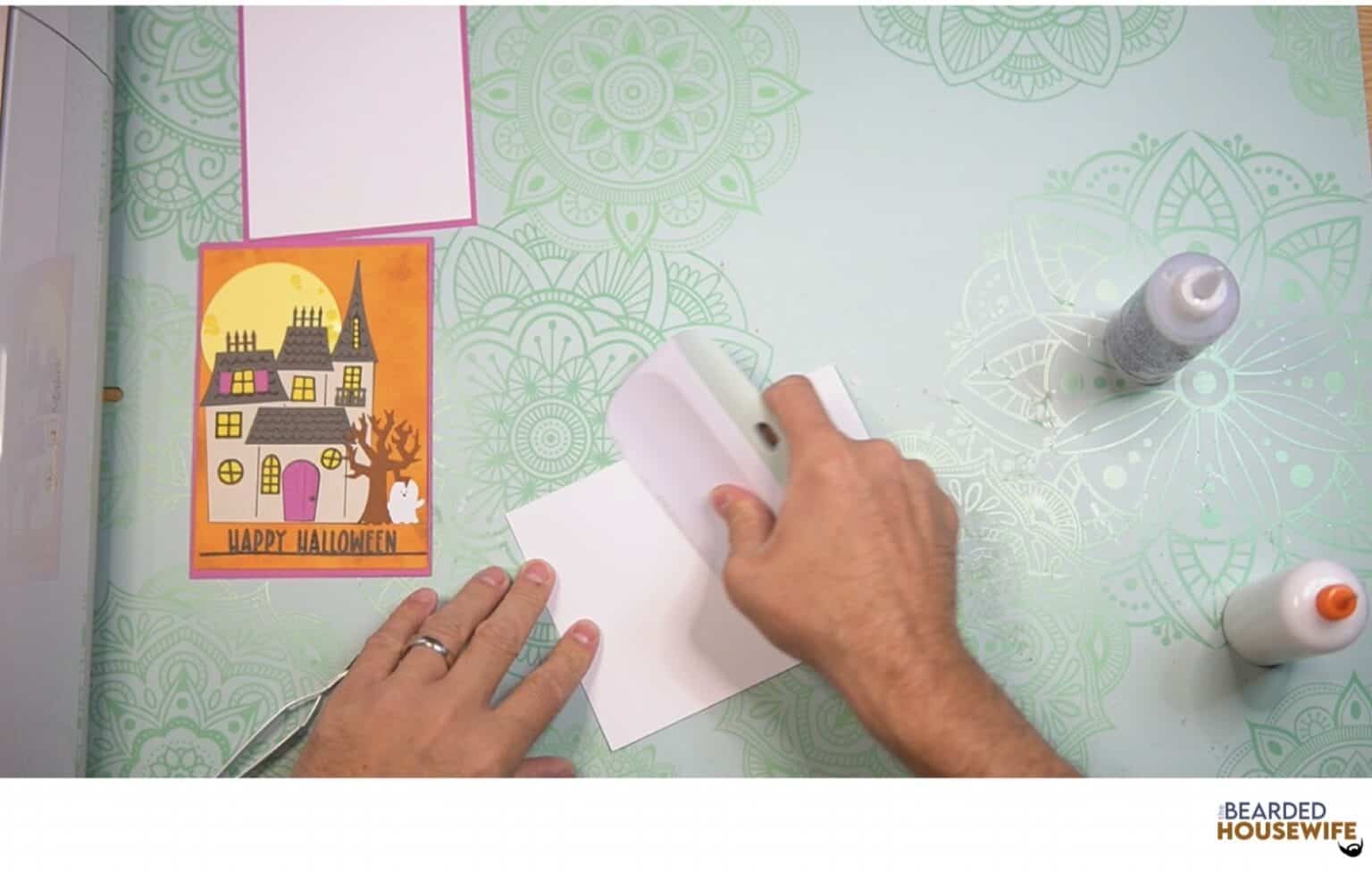 How to Make Layered Haunted House Cards - The Bearded Housewife