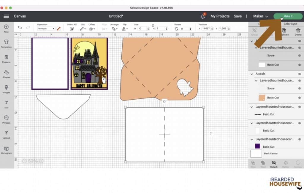 How to Make Layered Haunted House Cards - The Bearded Housewife