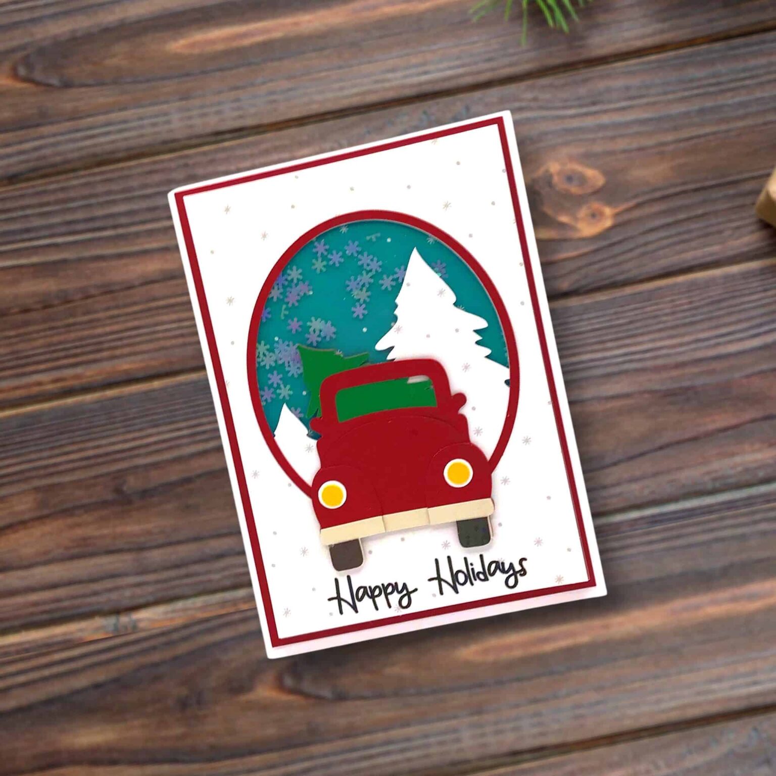 How to Make Christmas Truck Shaker Cards - The Bearded Housewife