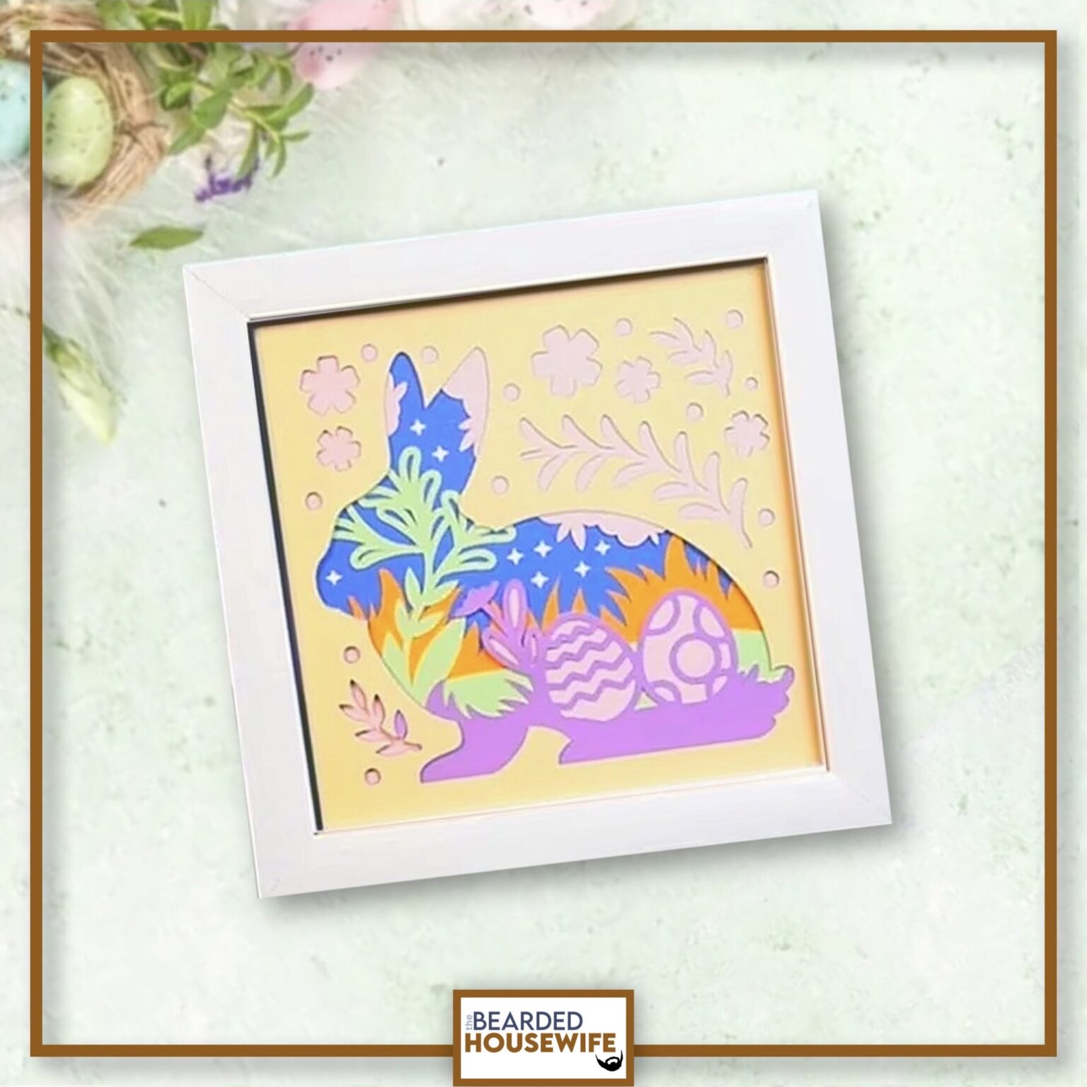 How to Make Pretty Layered Bunny Shadow Boxes - The Bearded Housewife